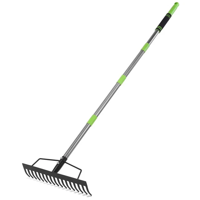WORKPRO 65& HEAVY Duty Bow Rake 17 Tine Metal Head Garden Rake ...