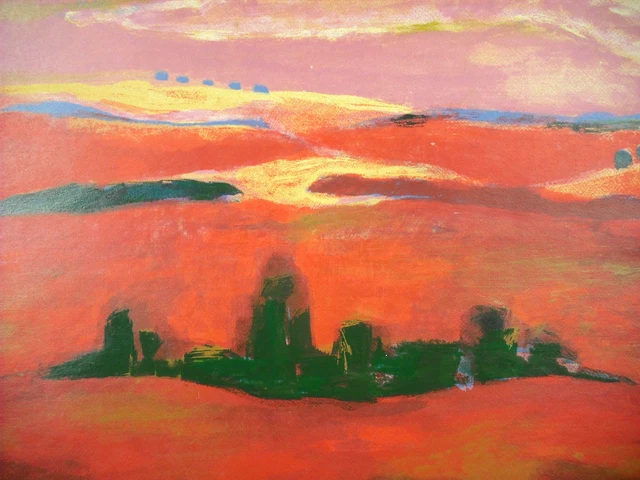 PIERRE ROUX (1932) paysage de provence gravure originale signée et num ...