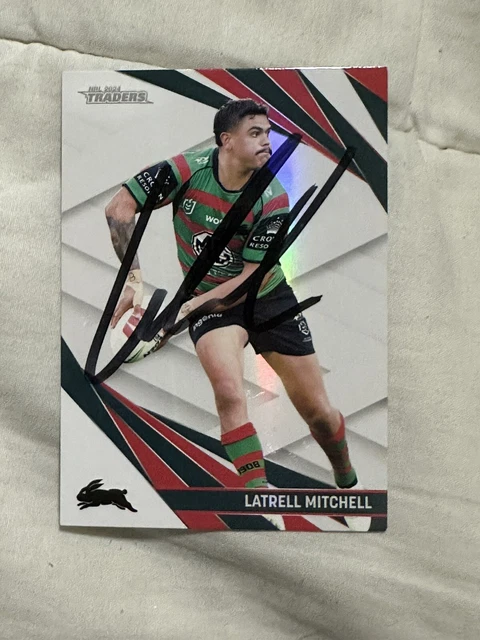 SIGNED LATRELL MITCHELL South Sydney Rabbitohs 2024 NRL Traders ...
