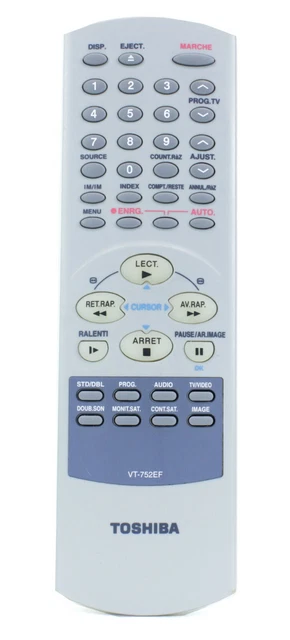 TOSHIBA VT-752EF TÉLÉCOMMANDE d'origine pour Magnétoscope VHS (Réf#Q-332) EUR 29,99 - PicClick FR