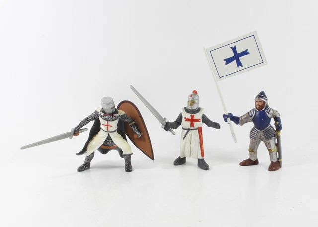 KREUZRITTER === RITTER mit Schwert und Fahne 3 Figuren Bully Bullyland EUR 12,99 - PicClick DE