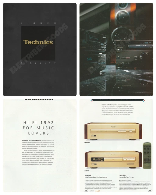 TECHNICS HIGH FIDELITY Hi-Fi For Music Lovers Brochure 1992 $89.95 ...