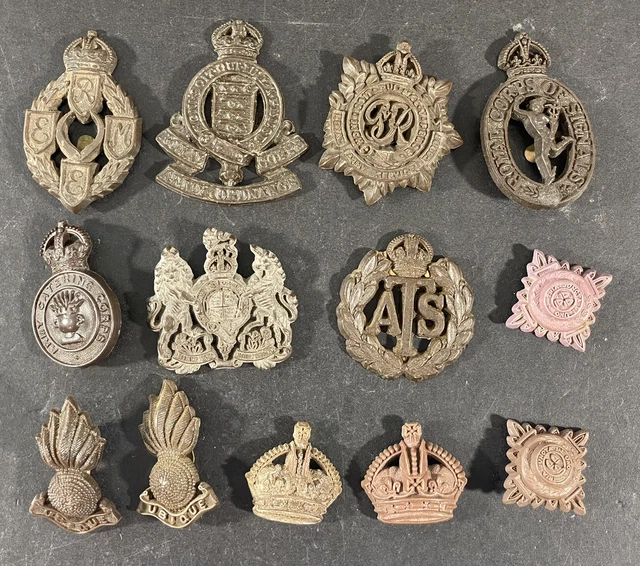 WW2 BRITISH ARMY War Economy Plastic Cap Badges £10.50 - PicClick UK