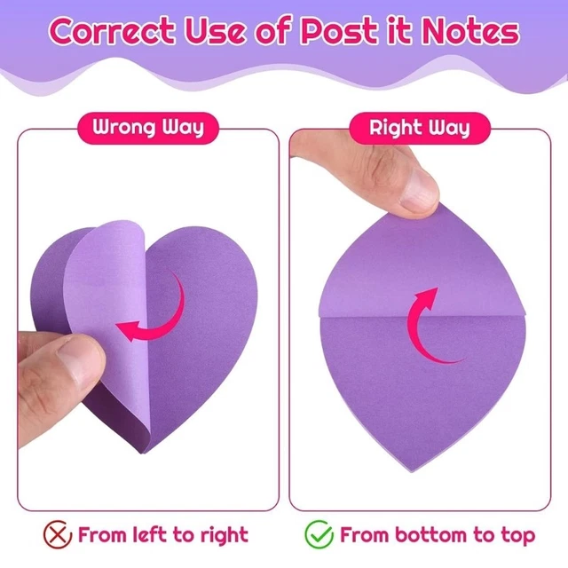 240 SHEETS HEART Shape Notepads Fluorescent Color Adhesive Note Paper ...