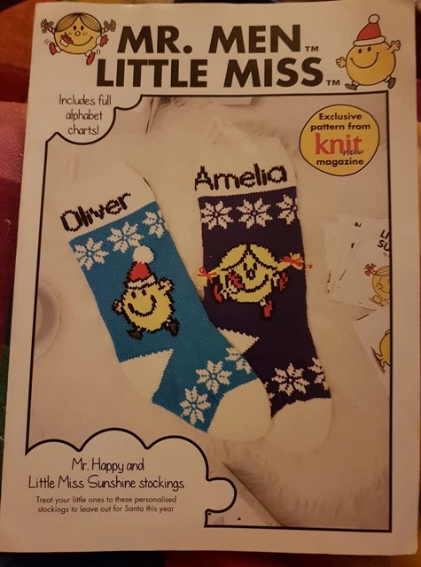MR MEN AND Little Miss Knitting Pattern For Christmas Stocking Double ...
