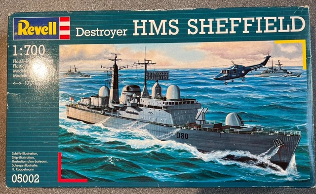 REVELL 05002 DESTROYER HMS Sheffield 1:700 Scale (New Old Stock) Sealed ...