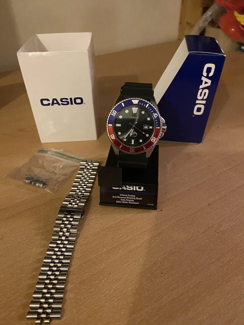 CASIO DURO MARLIN MDV106 Pepsi Dial, With Extra Jubilee Bracelet £80.00 ...