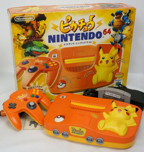 NINTENDO 64 PIKACHU Console System Boxed Pokemon Orange Yellow wz ...