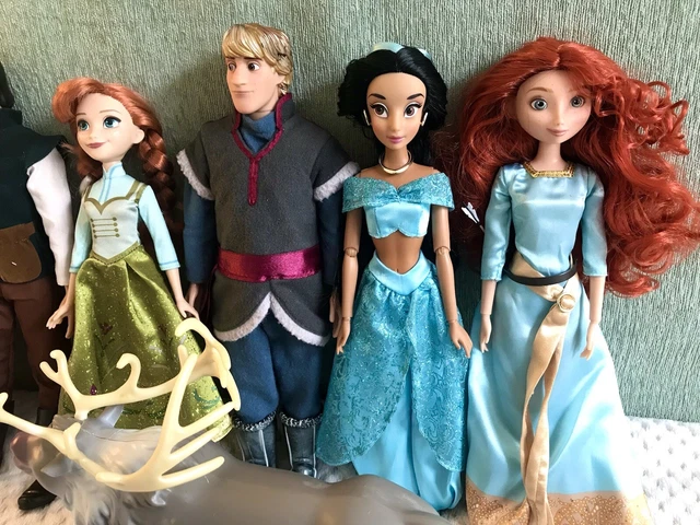 DISNEY PRINCESS DOLL Bundle Rapunzel Flynn Anna Frozen Sven Jasmine ...