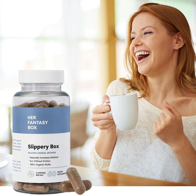 SLIPPERY BOX - Slippery Elm Bark Capsule for Vaginal Dryness New £6.73 ...