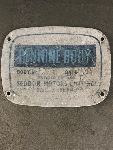 SEDDON MOTORS LIMITED Pennine Body Bus Coach Truck Lorry Plate Sign ...