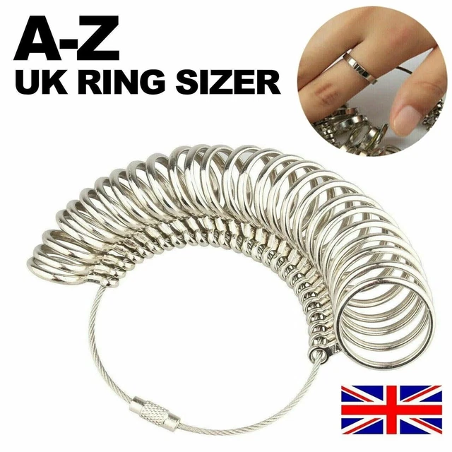 RING SIZER FINGER Measure Gauge British Uk A-Z Sizes For Men & Women ...