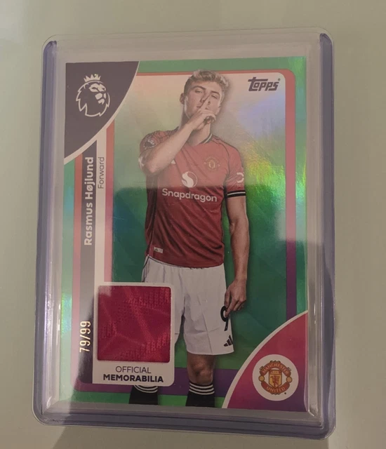TOPPS PREMIER LEAGUE 25/26 Rasmus Hojlund Manchester United Relic Patch ...