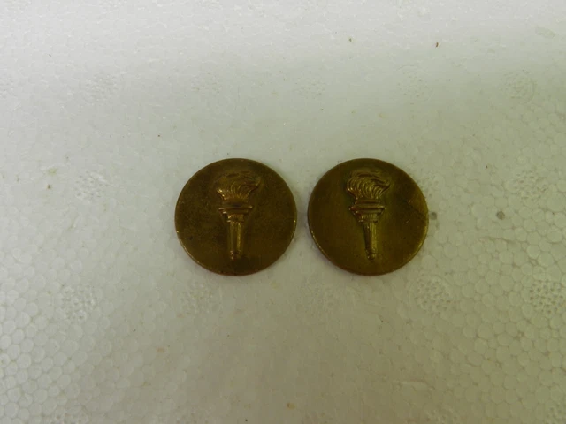 WW2 1937-1943 US Army Enlisted ROTC Flaming Torch Collar Insignia Set N ...