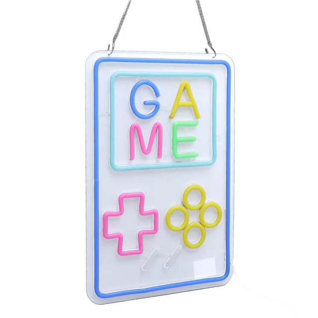 GAMING NEON SIGN Acrylic LED Dimmable USB Handheld Game Console Neon ...