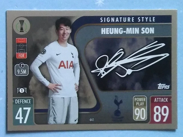 HEUNG-MIN SON OF Tottenham Signature Style card Match Attax CL&EL 2021/ ...