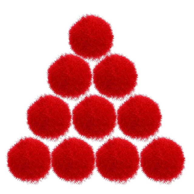 100 PCS MINI Red Pom Poms for Crafts Bulk Soft Fuzzy for Creative ...