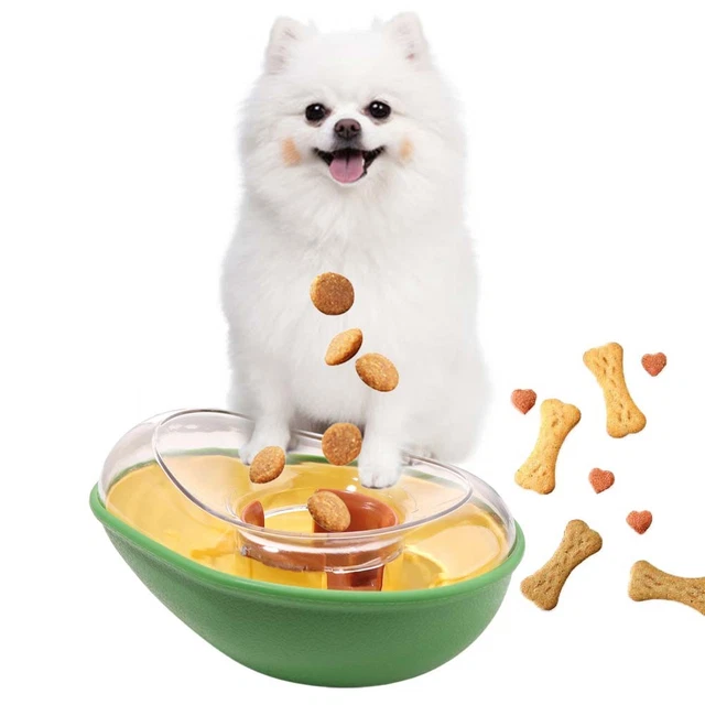 ADJUSTABLE OPENING DOG Interactive Feeder Pet Food Dispenser Entertain ...