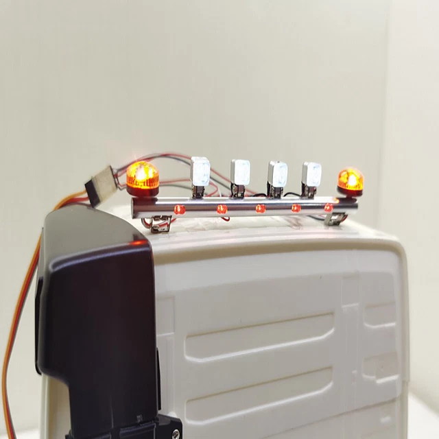 KIT AGGIORNAMENTO LUCI fari per trattore Tamiya Volvo 1/14 56360/56362 ...