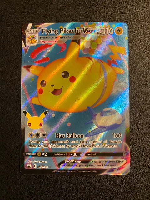 POKEMON TCG CELEBRATIONS 25th Anniversary Flying Pikachu VMAX 007/025 ...