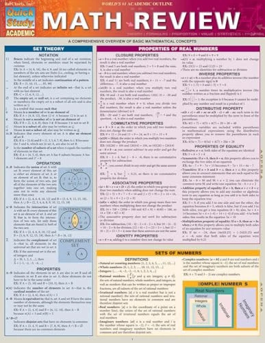 MATH REVIEW: A QuickStudy Laminated Reference Guide (Quick Study ...