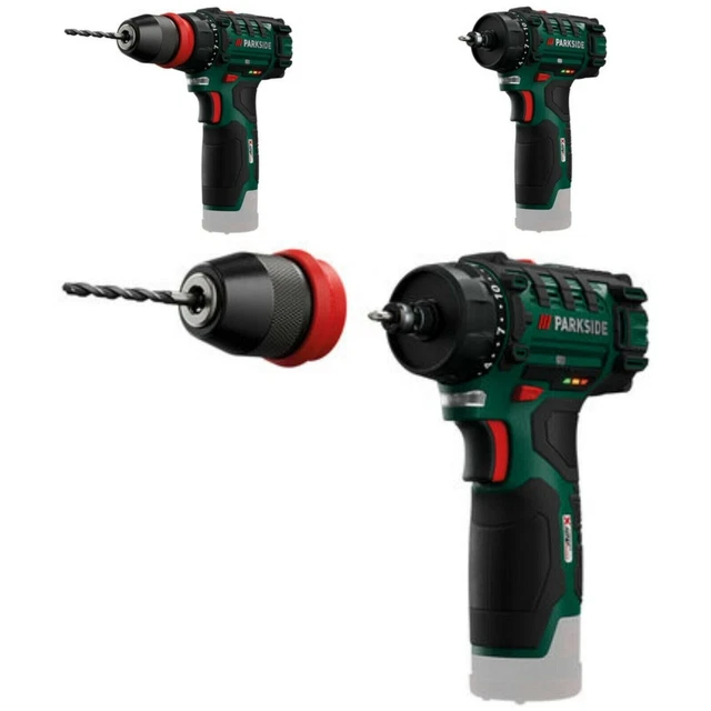PARKSIDE 12V CORDLESS Drill & Driver Bare Unit + Carry case £24.99 ...
