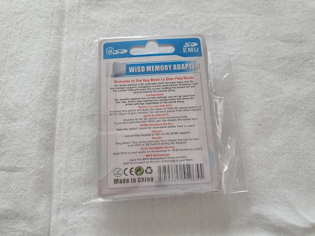 ADAPTATEUR CARTE MÉMOIRE SD SDHC WiiSD / WiiKey Nintendo Wii GC NGC ...