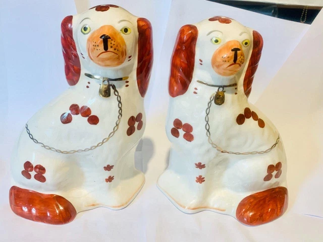 ARTHUR WOOD FIRESIDE Staffordshire Mantle Piece Wally Dogs King Charles ...