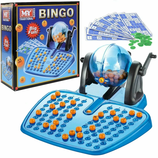 NEW FAMILY LARGE Bingo Lotto Game Revolving Machine With 90 Numbers ...