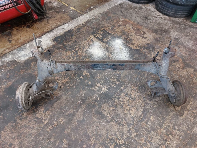 VW POLO 9N 9N3 Rear Axle Subframe & Hubs Bearings Brake Drums Abs 2002 ...