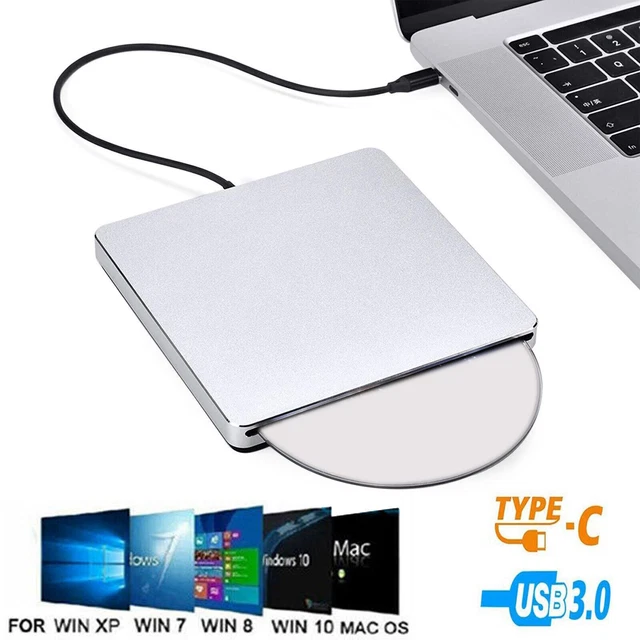 SLOT-IN EXTERNAL CD/DVD Drive USB 3.0 Player Burner Writer for Laptop ...
