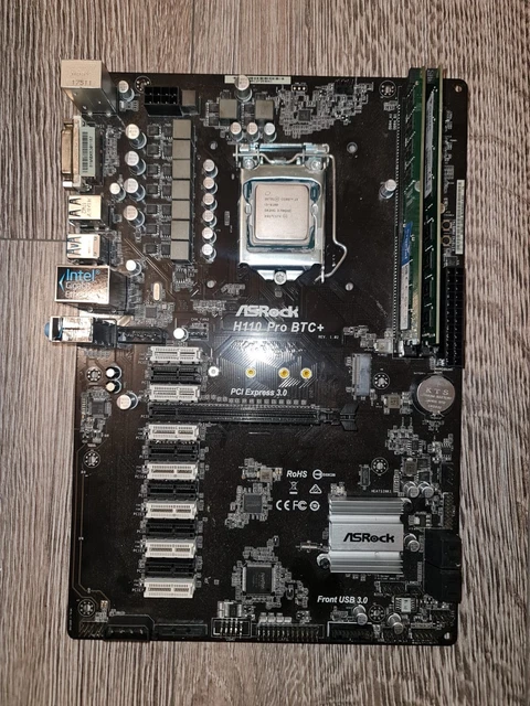 ASROCK H110 PRO BTC+ 13x GPU Motherboard with 8gb RAM & 13 6100 £99.99 ...