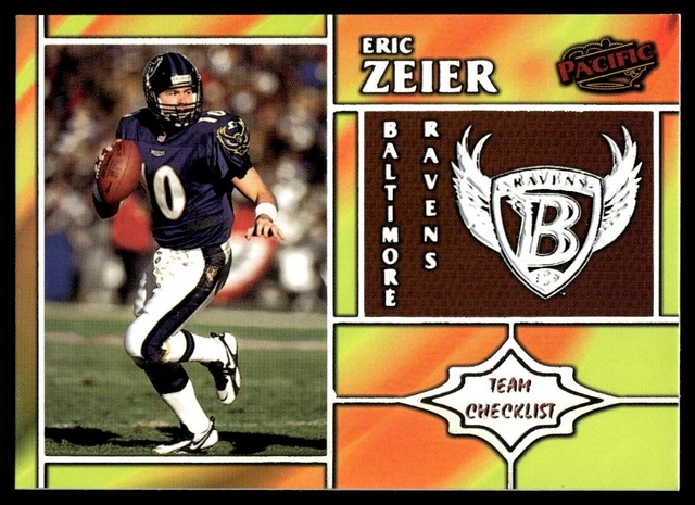 1998 PACIFIC TEAM Checklists Checklists Eric Zeier Baltimore Ravens #3 ...