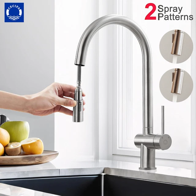 360° KÜCHENARMATUR WASSERHAHN Küche Ausziehbar Brause Edelstahl Einhandmischer EUR 42,99 ...