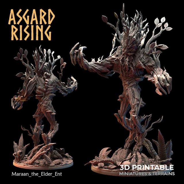 3D PRINTED ASGARD Rising Maraan the Elder Ent 28 32 mm Wargaming DnD ...