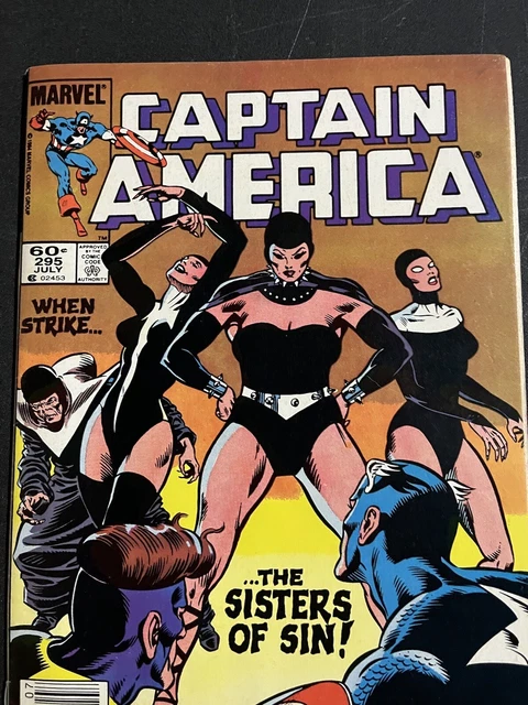 CAPTAIN AMERICA 295 1ère COUVERTURE application SISTERS OF SIN 1984 ...