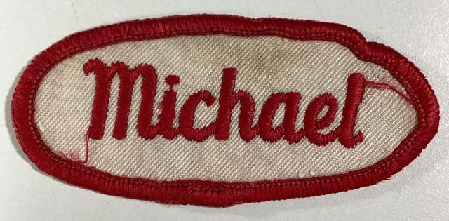 MICHAEL CLOTH CURSIVE Name Patch Vtg 1960s Uniform Shirt RARE VHTF ...