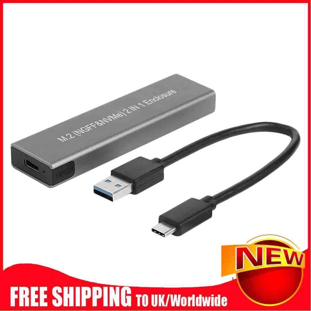 USB TYPE C M.2 SSD External Box NVME PCIE NGFF SATA M/B Key Hard Drive ...