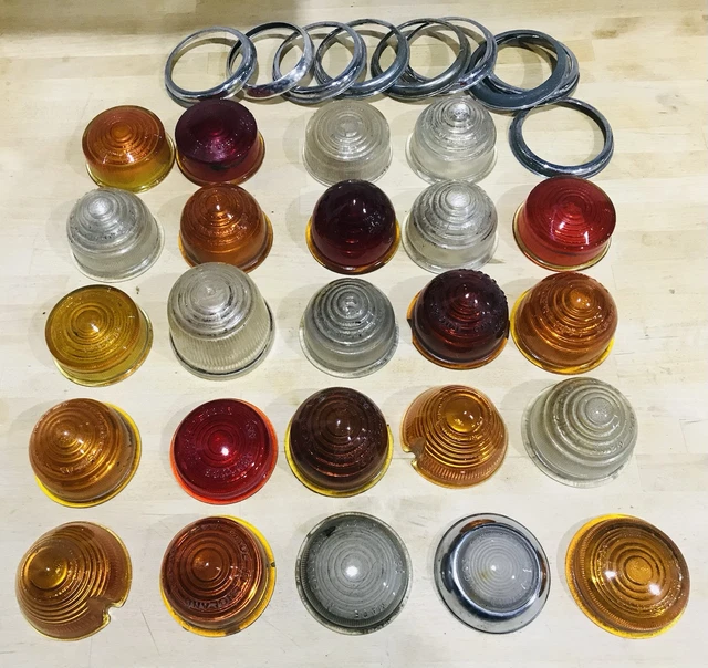 VINTAGE CLASSIC CAR Lenses, Several Bezels Land Rover Mini Austin MG ...