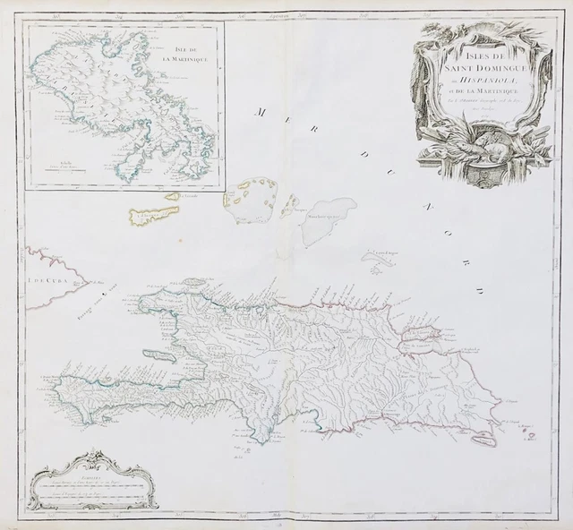 HISPANIOLA MARTINIQUE ISLAND Haiti Caribbean Caribbean Map Vaugondy ...