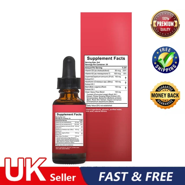 CAYENNE PEPPER HAWTHORN Beet Root Turmeric Vitamin K2+D3 Liquid Drops. £7.84 - PicClick UK