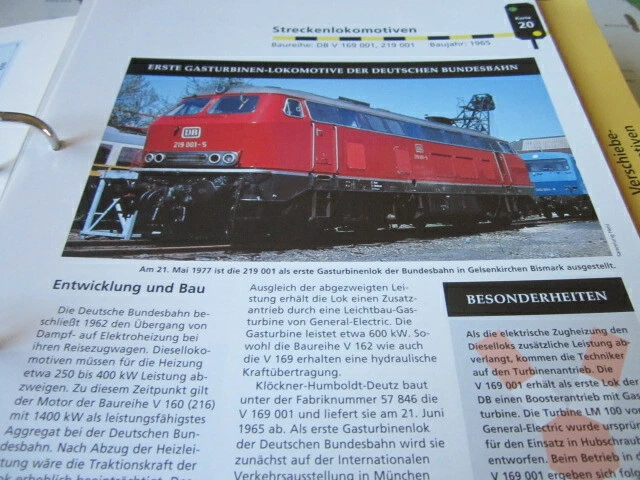 LOKAUFRISS STR 20 DB V 169 001 Gasturbinenlok der DB 1965 EUR 4,31 ...