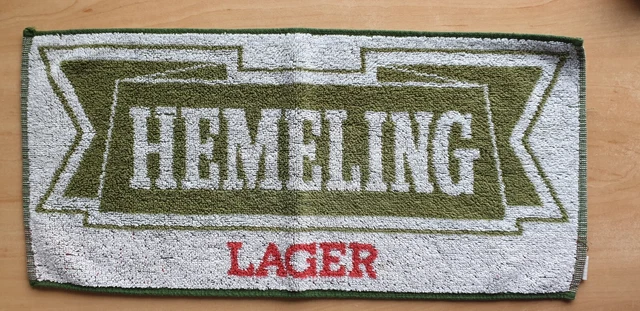 VINTAGE RETRO RARE HEMELING LAGER Beer Towel Cloth Man Cave Pub Home ...