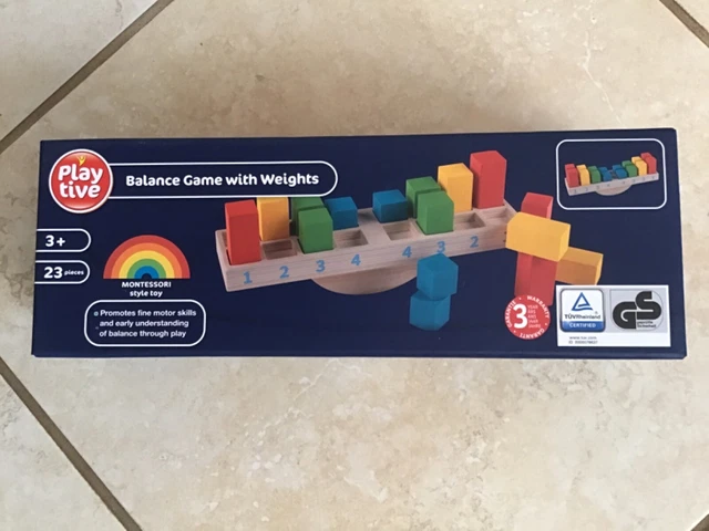 MONTESSORI PLAYTIVE BALANCE Game With Weights Educational Toy 3+ Wooden ...