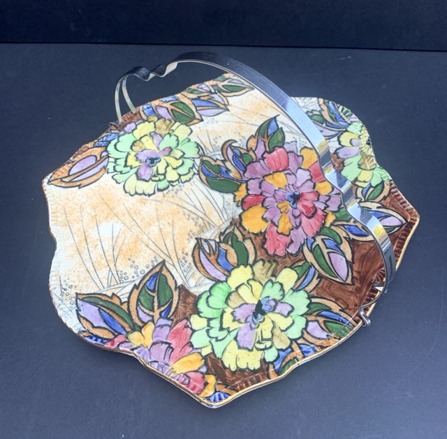 ANTIQUE ROYAL WINTON Hand Painted Cake Plate Carnation Flower Design £ ...