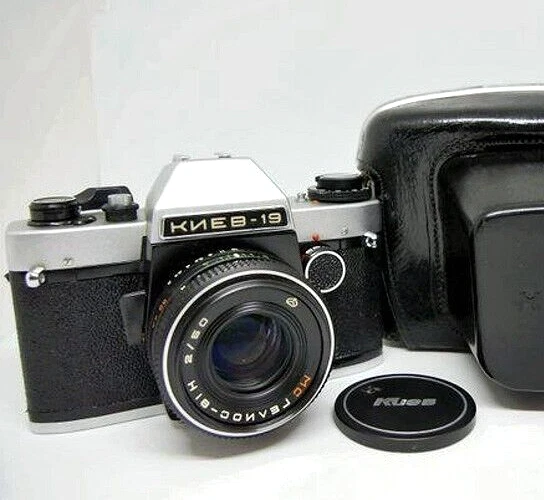 SLR FILM CAMERA 35mm tested working KIEV-19 with lens MS Helios-81N 2/ ...