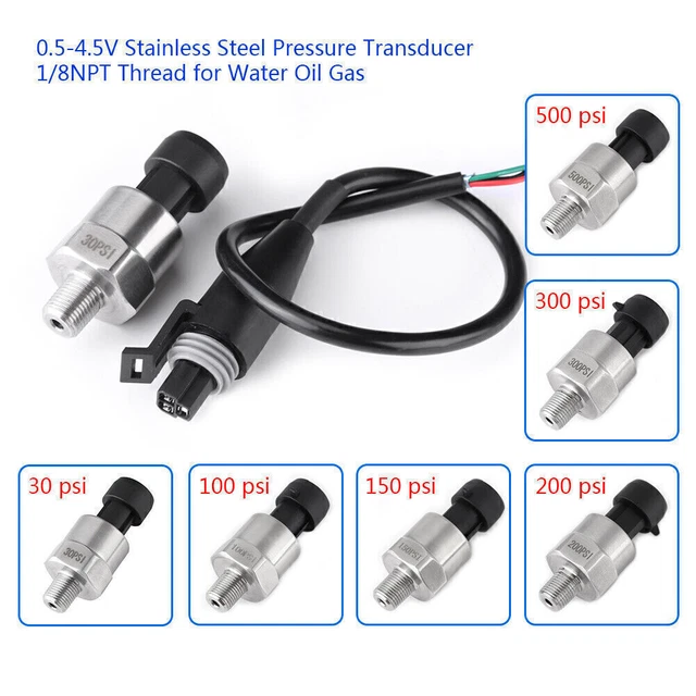 1/8& NPT PRESSURE Transducer Sender Sensor for Oil Fuel Diesel Gas Air ...