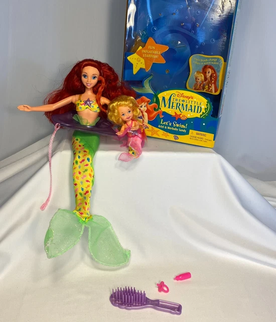 VTG DISNEY LITTLE MERMAID LETS SWIM! MERBABY SANDY DOLLS MATTEL#18929 ...