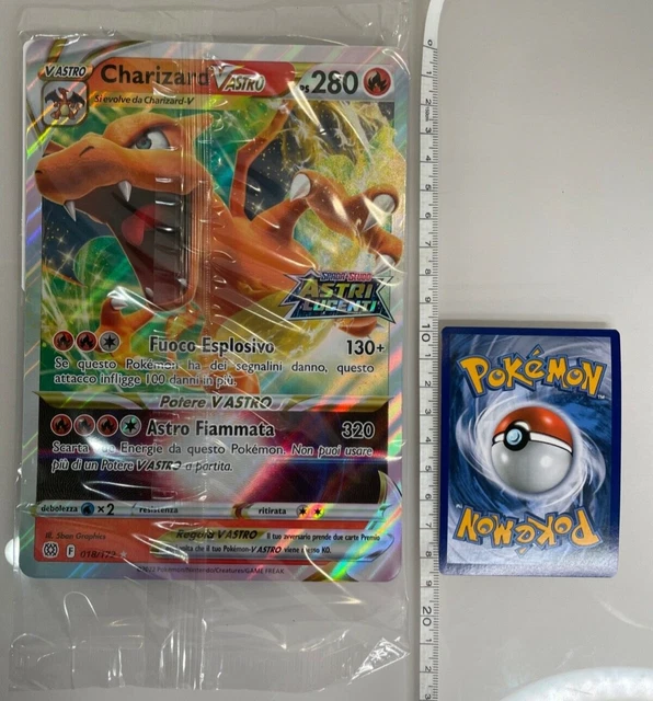 CARTA POKEMON CHARIZARD V ASTRO 018/172 JUMBO gigante ITA PROMO ASTRI ...