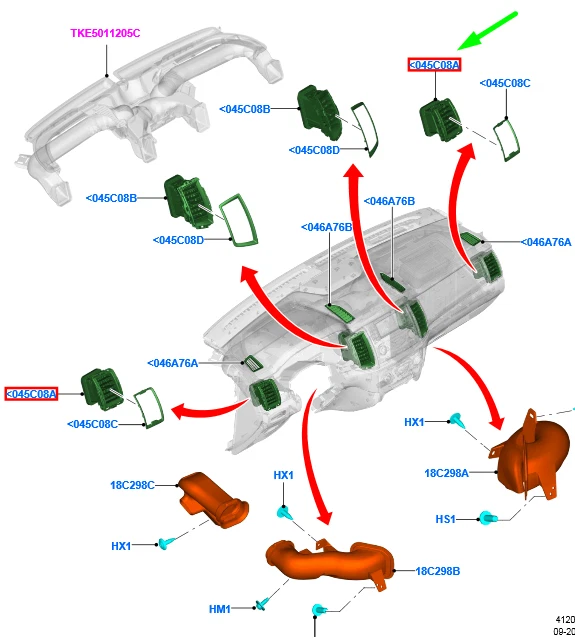 FORD RANGER T6 MK1 Dashboard Air Vent Right Louvre 2283258 NEW £87.06 ...